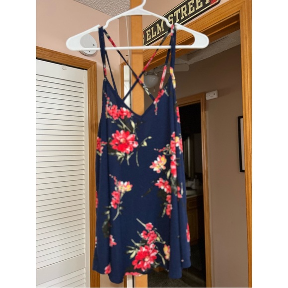 Papermoon | Tops | Stitch Fox Navy And Pink Floral Blouse Very Soft ...